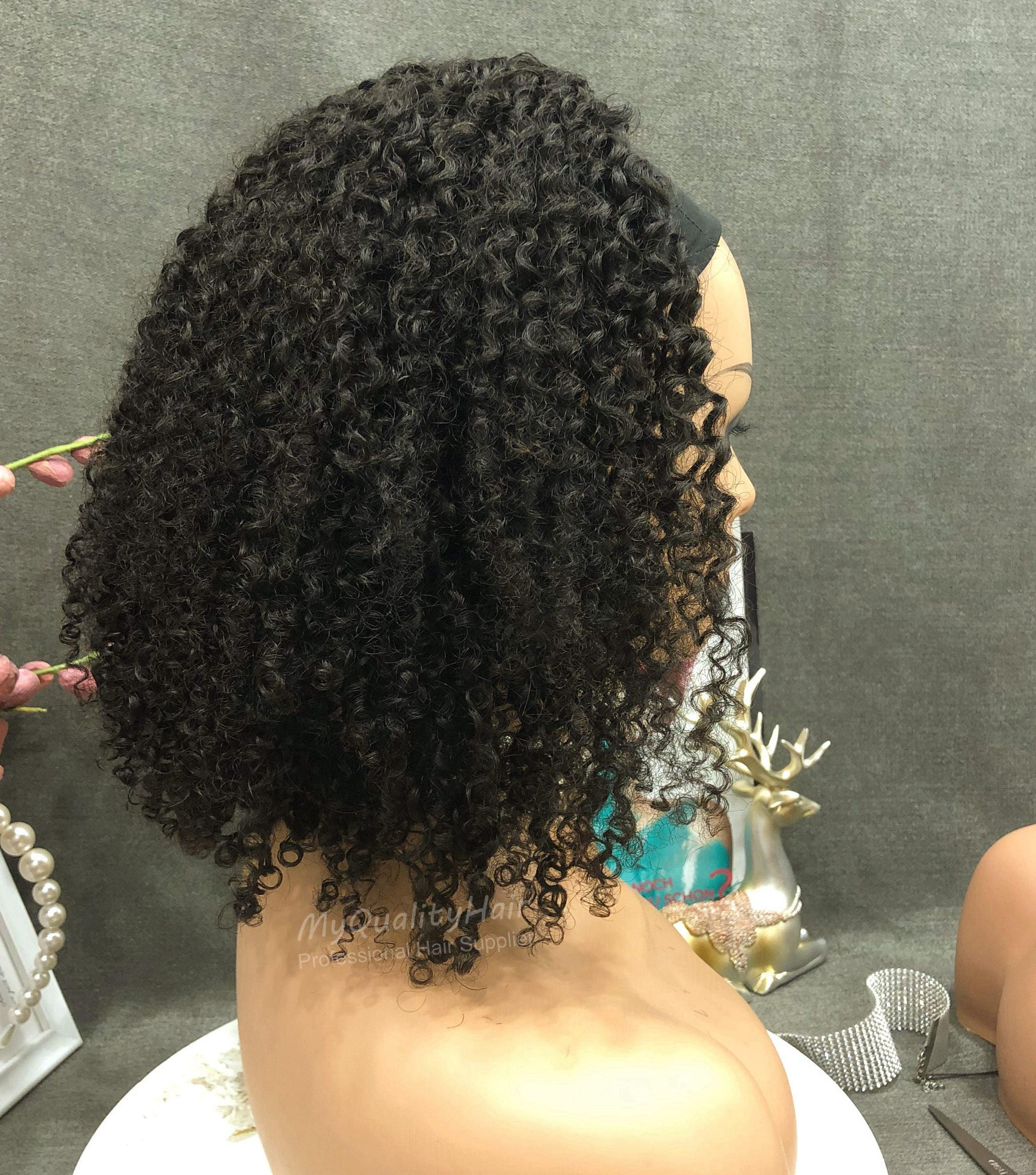 Coily Curly Headband Wig Human Hair Wigs [HW33] – myqualityhair